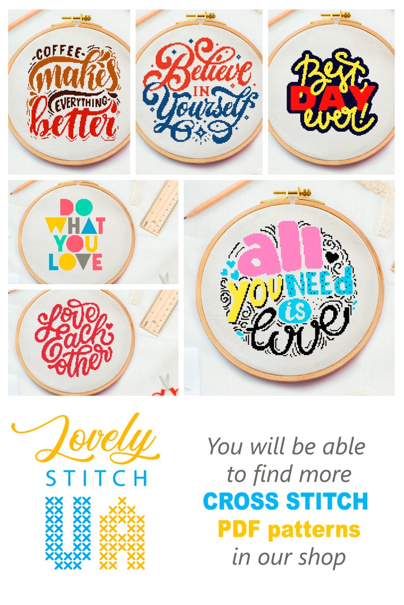 Motivational Sign Cross Stitch Pattern Positive Simple - Etsy