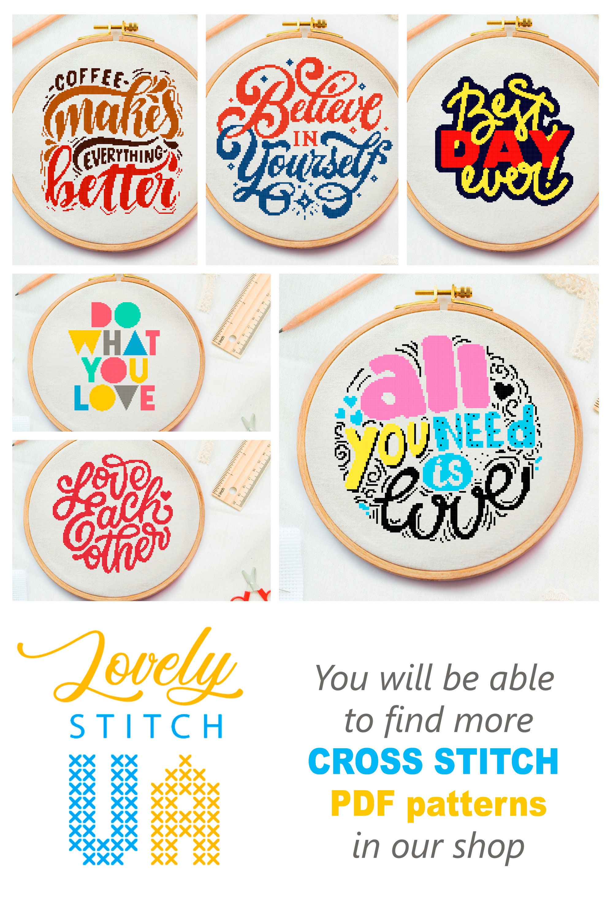 Quote Cross Stitch Pattern Positive Life Embroidery Cross | Etsy