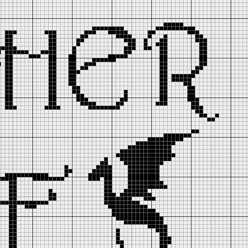 Cross Stitch Pattern for Beginner Simple One Color Embroidery - Etsy