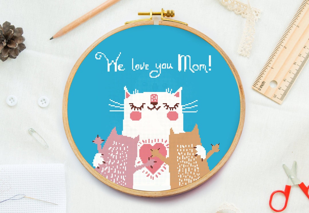 Mother Cross Stitch Pattern, Mom Embroidery Chart , Family Needlepoint ...