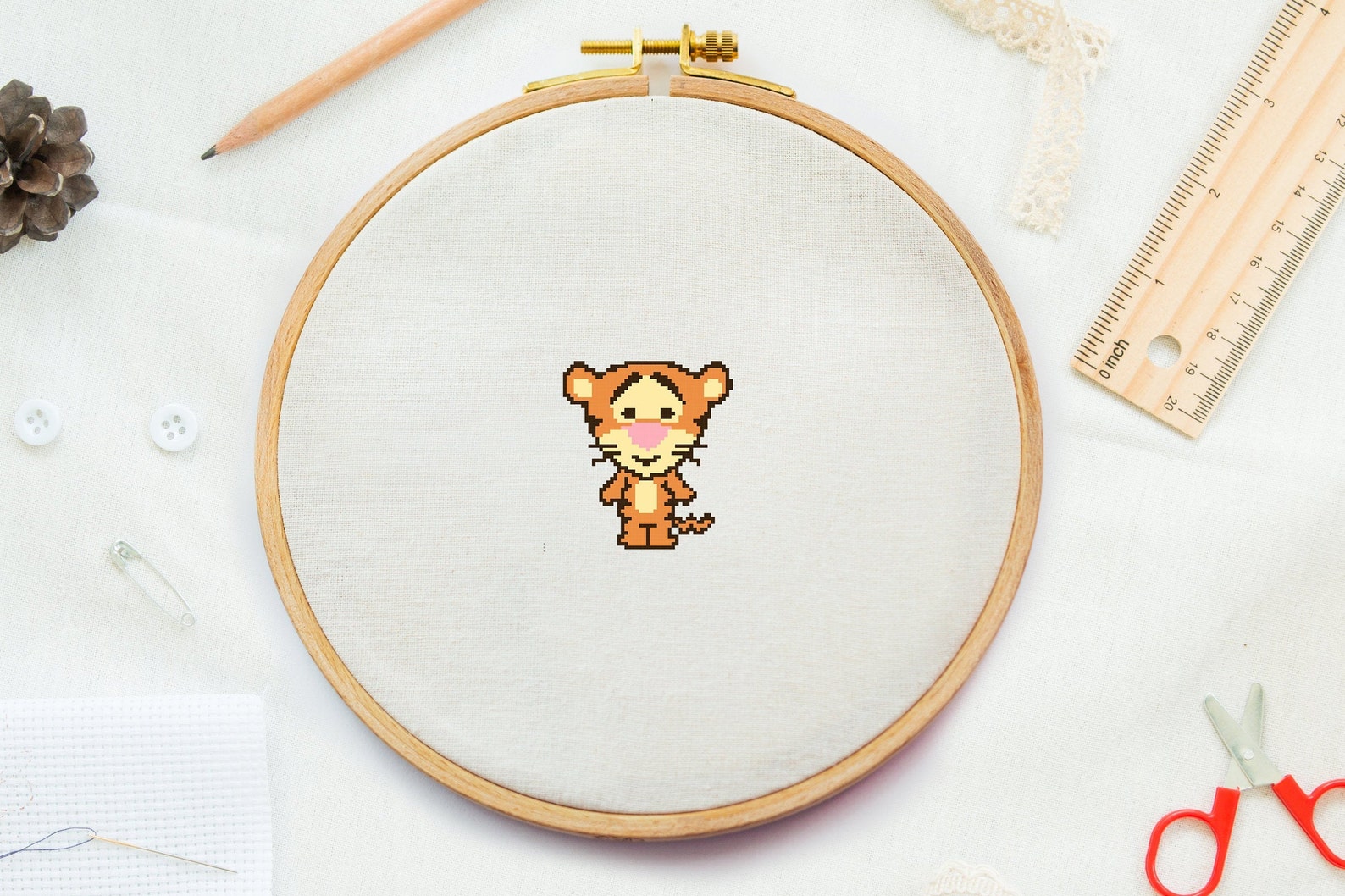 Baby Tiger Cross Stitch Pattern Small Pretty Kids X Stitch - Etsy