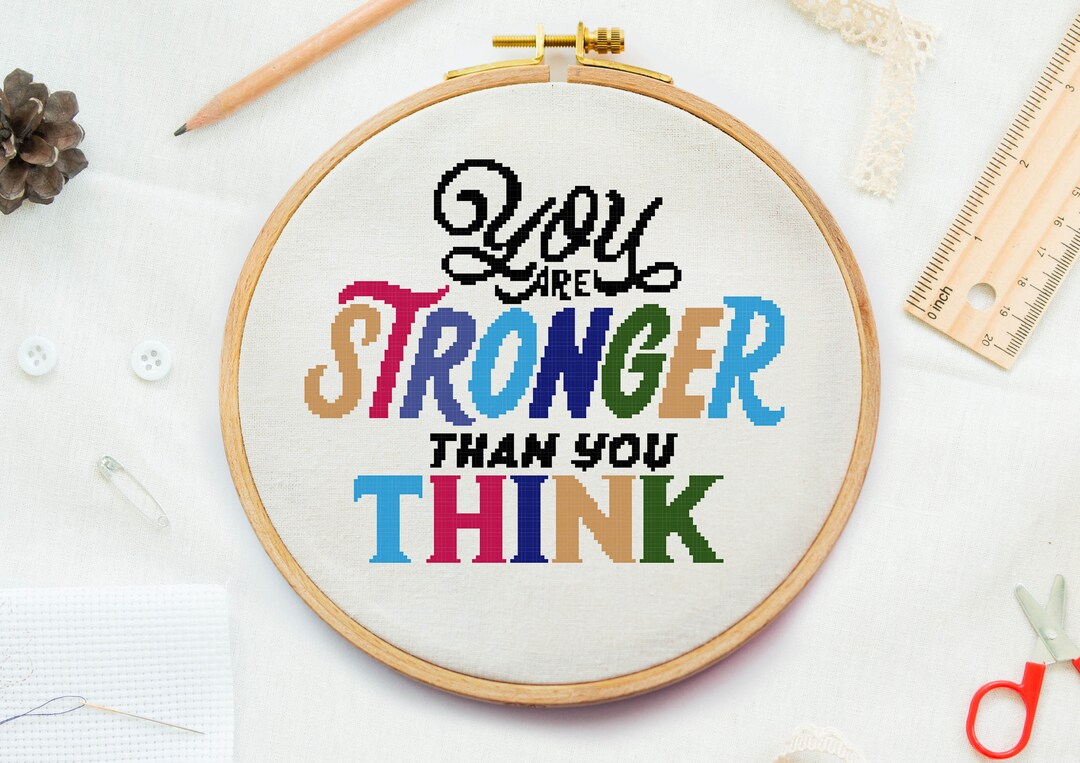 Inspirational Sign Cross Stitch Pattern, Motivation Quote Simple Modern ...