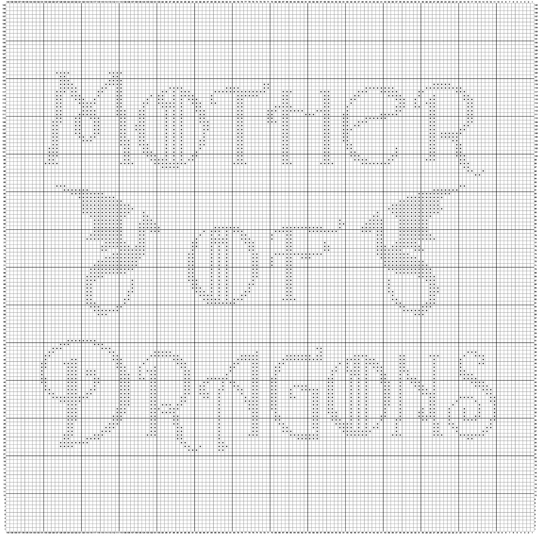 Cross stitch pattern for beginner Simple one color cross | Etsy