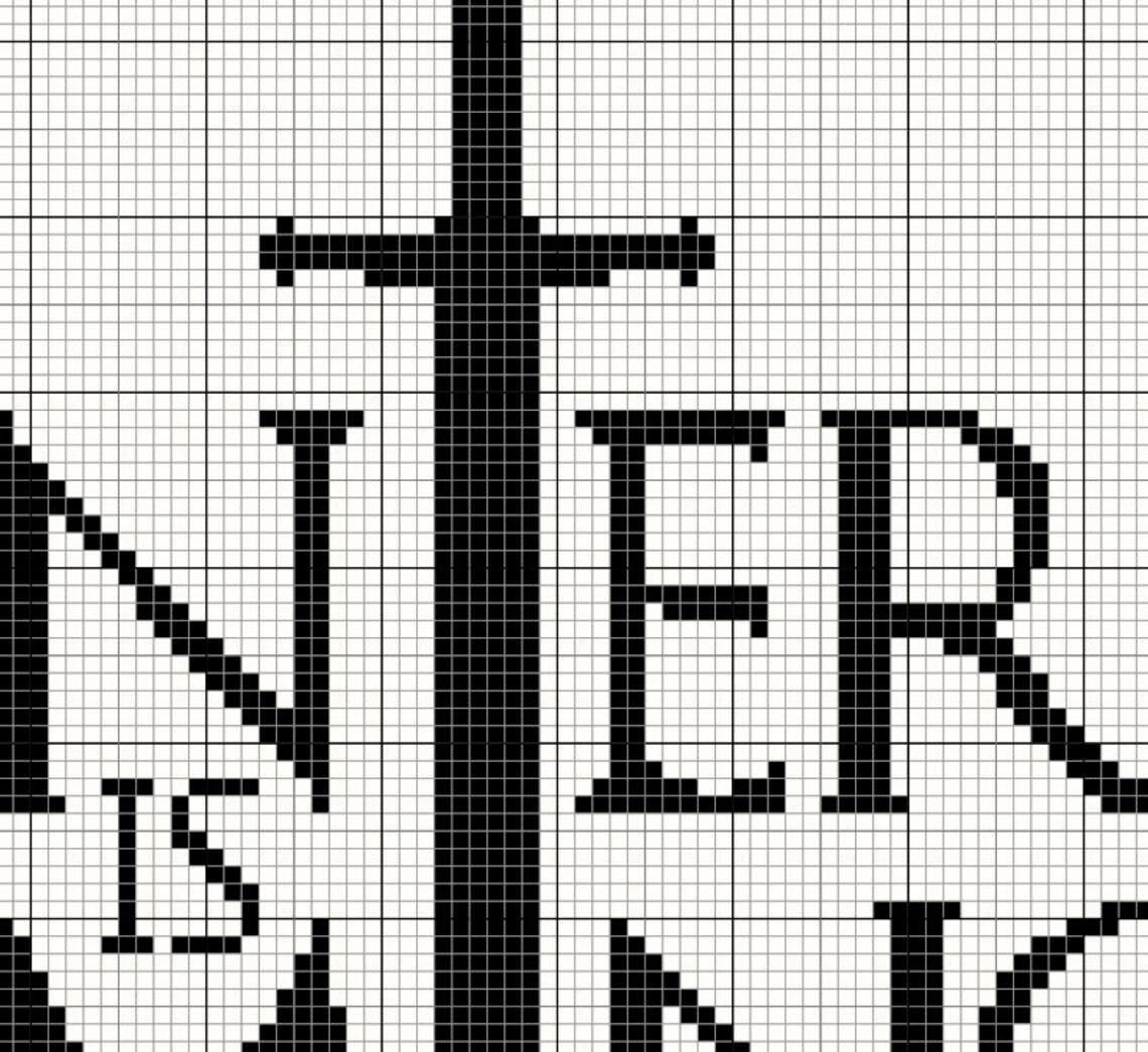 Cross Stitch Pattern for Beginner Simple One Color Cross - Etsy