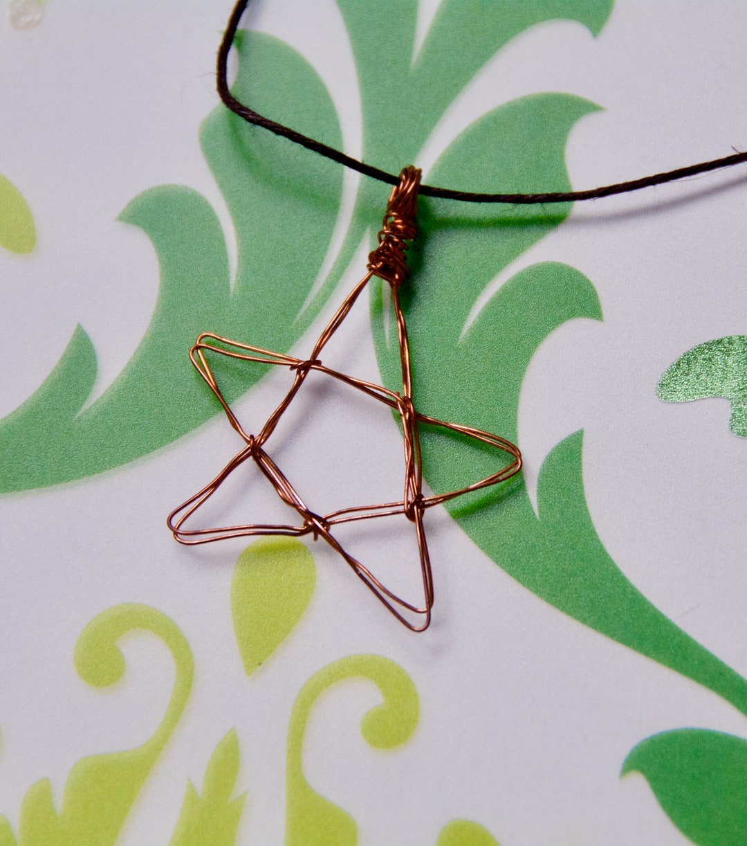 Copper Wire Star Pendant Necklace - Etsy