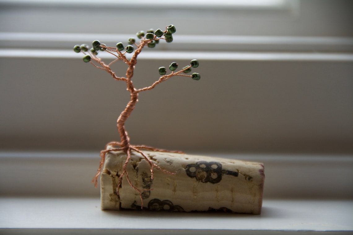 Small Wire Tree on Cork Sculpture - Etsy