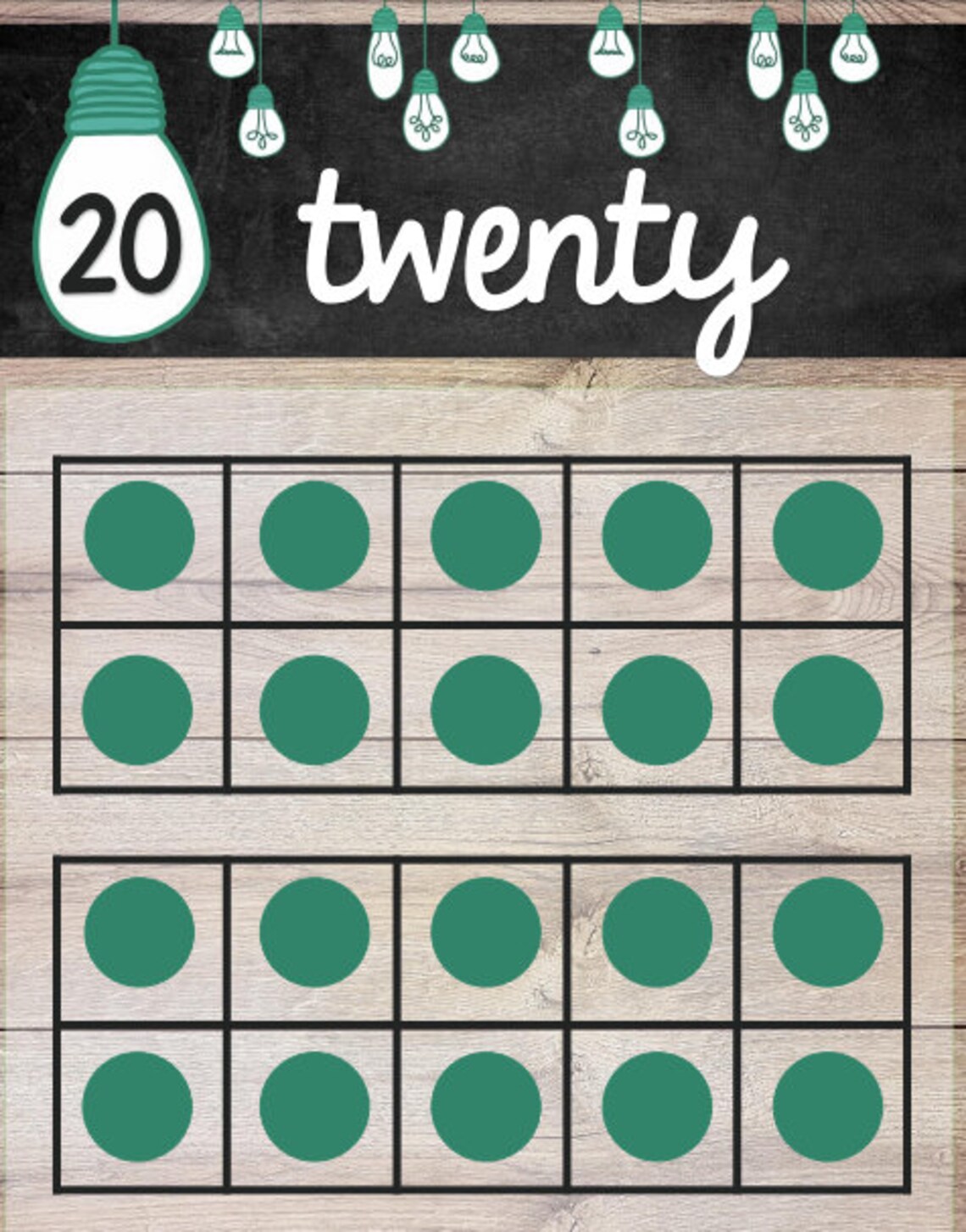 Rustic Farmhouse Number Posters 0-20 // Vintage Light Bulb | Etsy