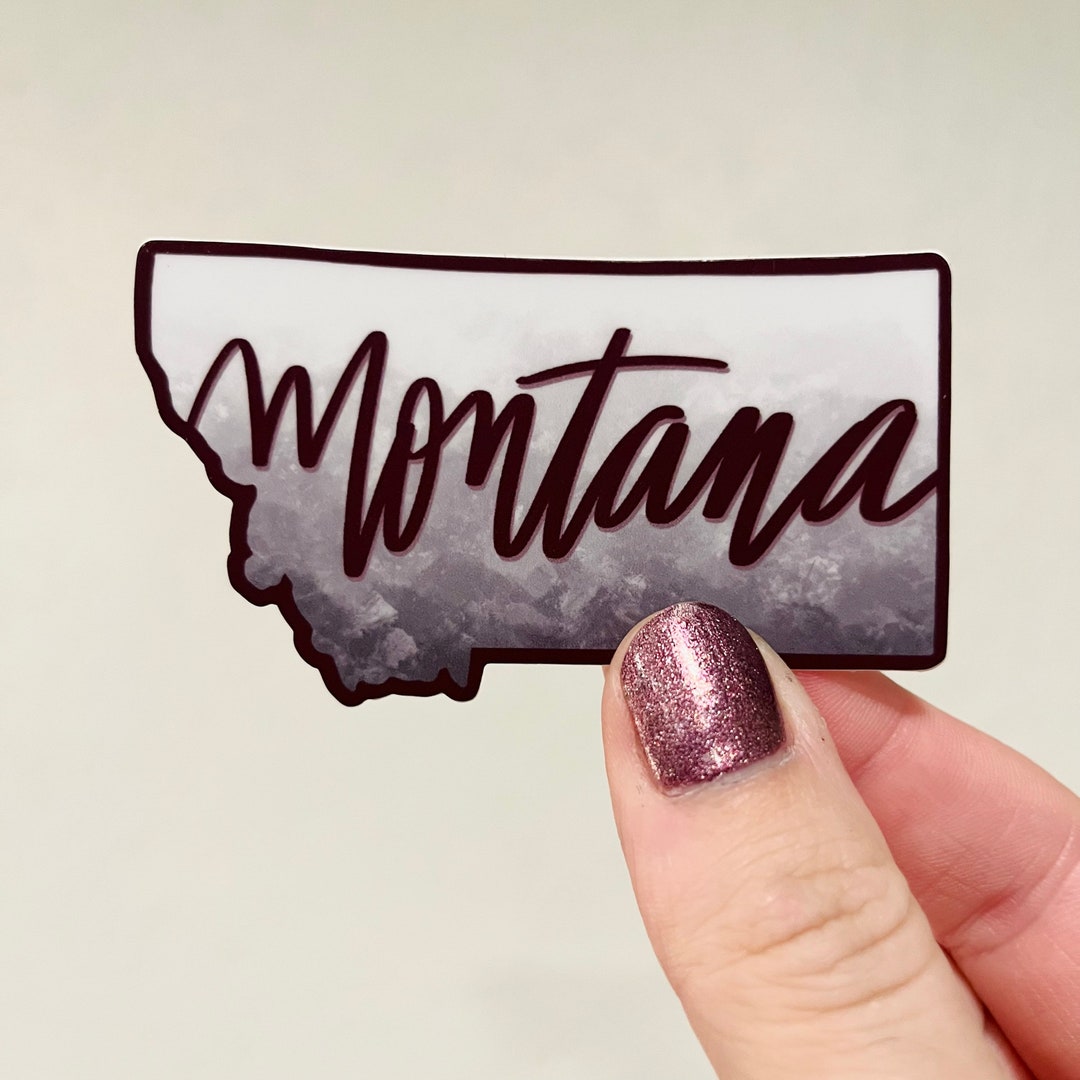 Maroon and Gray Montana State Sticker - Etsy
