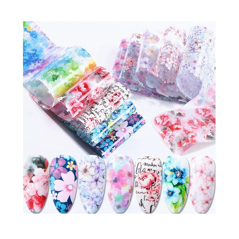 Floral Nail Foil Transfers - Etsy
