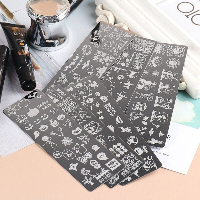 Skeleton Nail Stamp Plate - Etsy