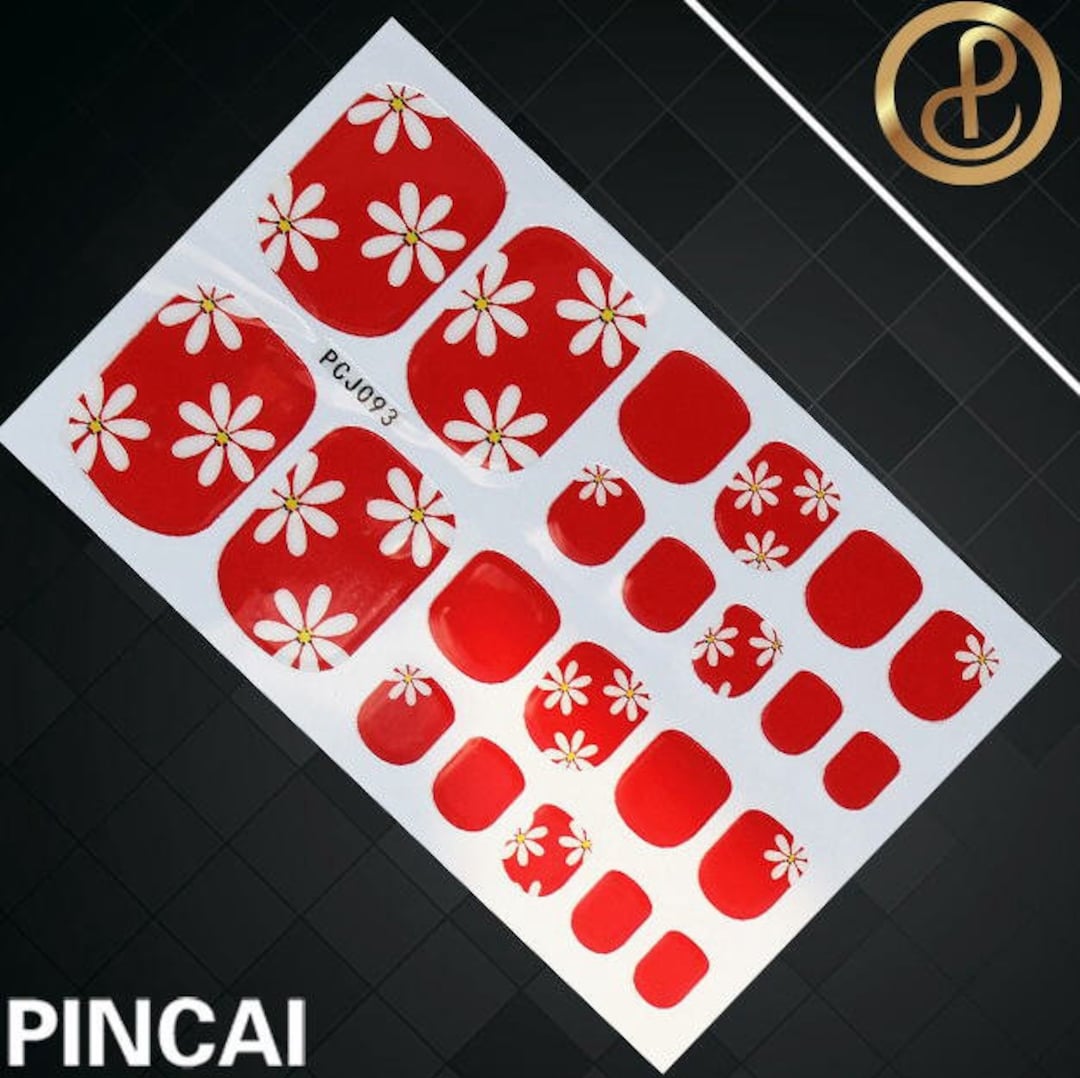 White Daisy Flower Toe Nail Art Sticker Floral Toenail Decals Daisy ...