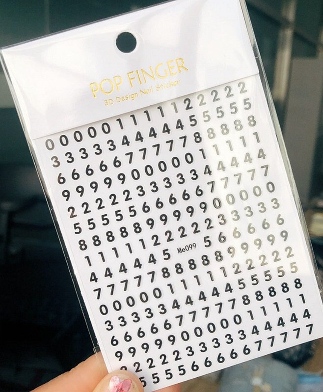 Numeral Numbers Nail Stickers Gothic 0 Font Self-adhesive Nail Art ...