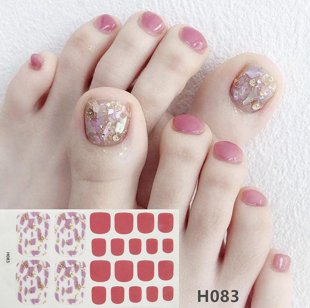 Geometric Toe Nail Stickers Graphic Shape Triangle Gold Foil Glitter ...
