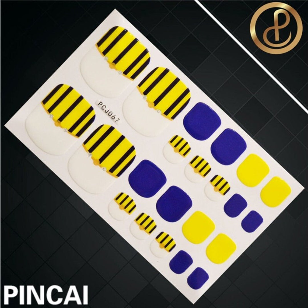 Plaid Cartoon Toenail Toe Nail Stickers Mouse Duck Stripes - Etsy