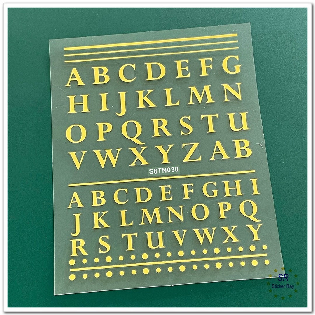 Large English Letters Alphabet Nail Art Stickers Decals Handwriting ...