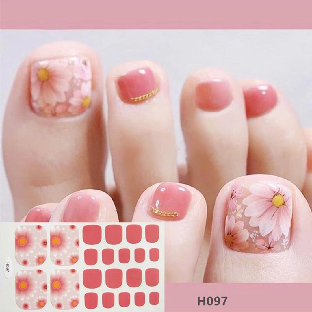 Toenail Daisy Flowers Toe Nail Stickers Camellia Sakura Japanese Cherry ...