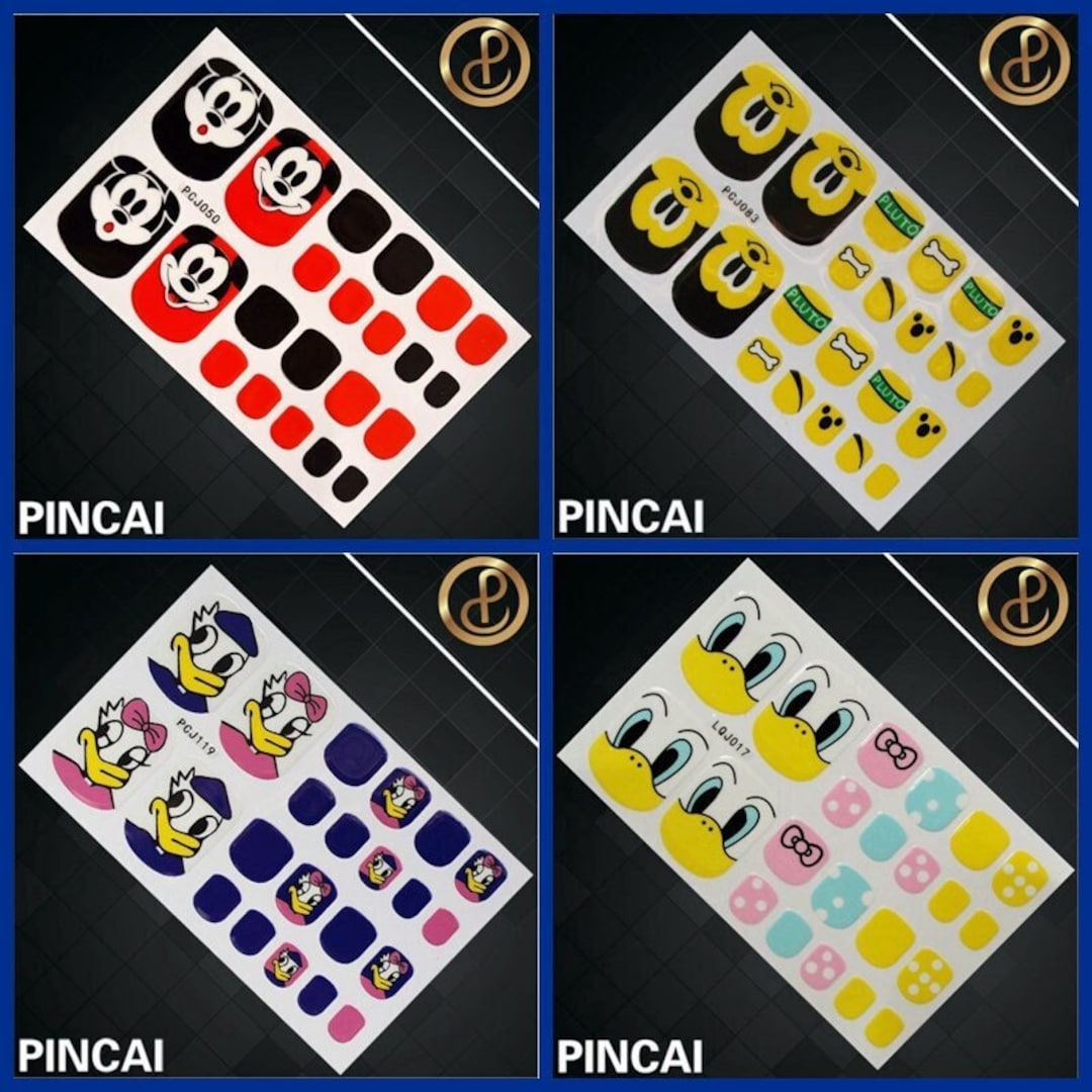 Toenail Ducks Cartoon Mouse Toe Nail Stickers Duck Donald Mickey Dye ...