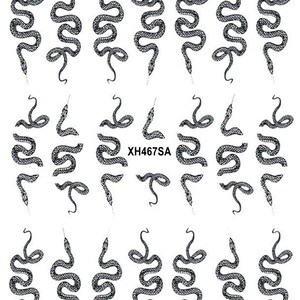 Snake Nail Art Stickers Decals Rose Hearts Cross Arrow Moon Dragonfly ...