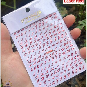 Letters Alphabet Nail Art Stickers Decals Handwriting English Letter ...