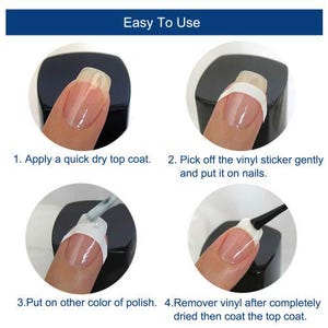 French Tip Guide New 5 Sheets French Manicure Nail Tips Guide Decals ...