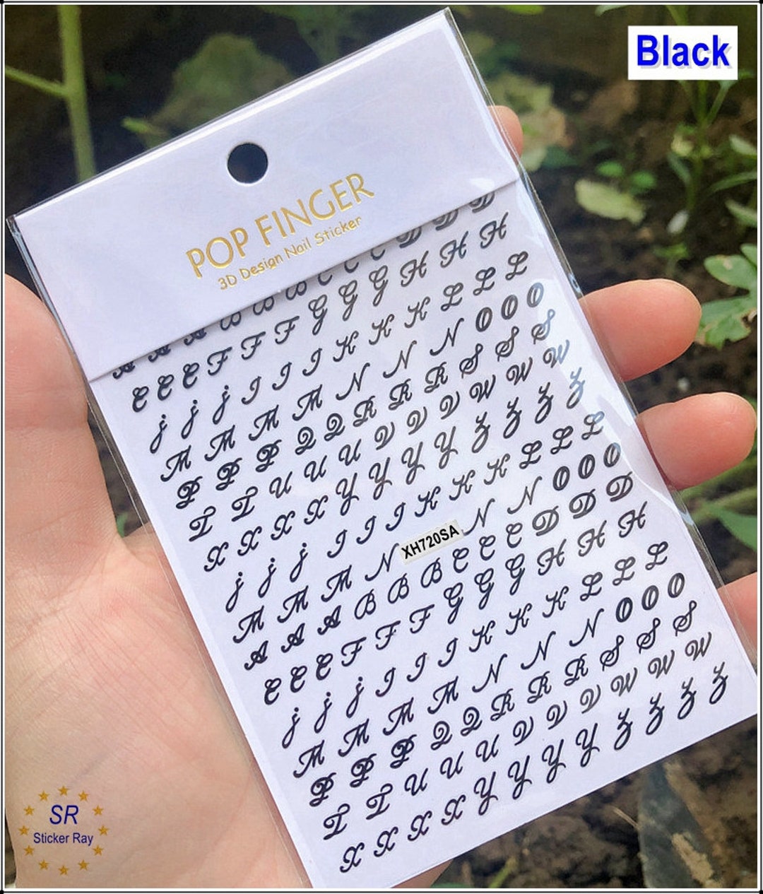 Letters Alphabet Nail Art Stickers Decals Handwriting English Letter Nail Decals 10 Colors Self