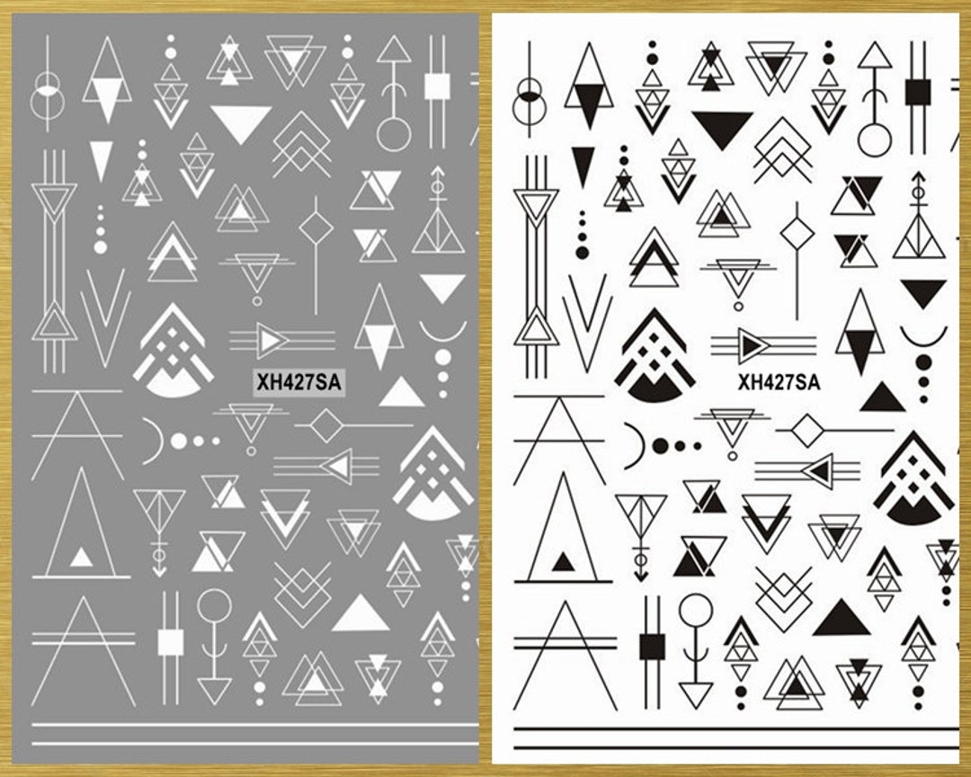 Graphics Geometric Figure Shapes Lines Nail Stickers Triangle Square ...