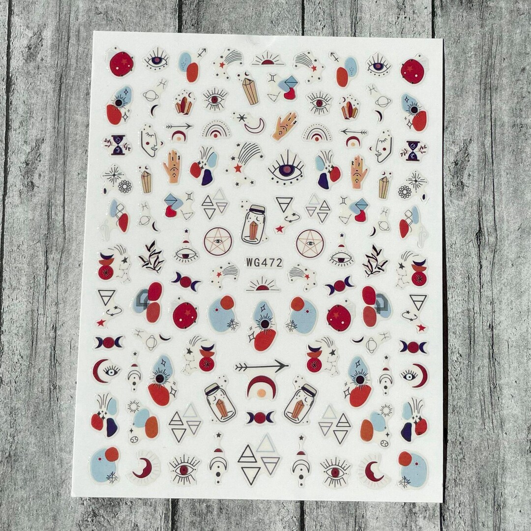 Hamsa Hand Symbol Nail Art Decals Evil Eye Nail Art Stickers Hand of ...