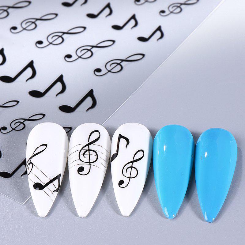 Music Notes Treble Clef Eighth Notes Nail Stickers Western Music Note ...