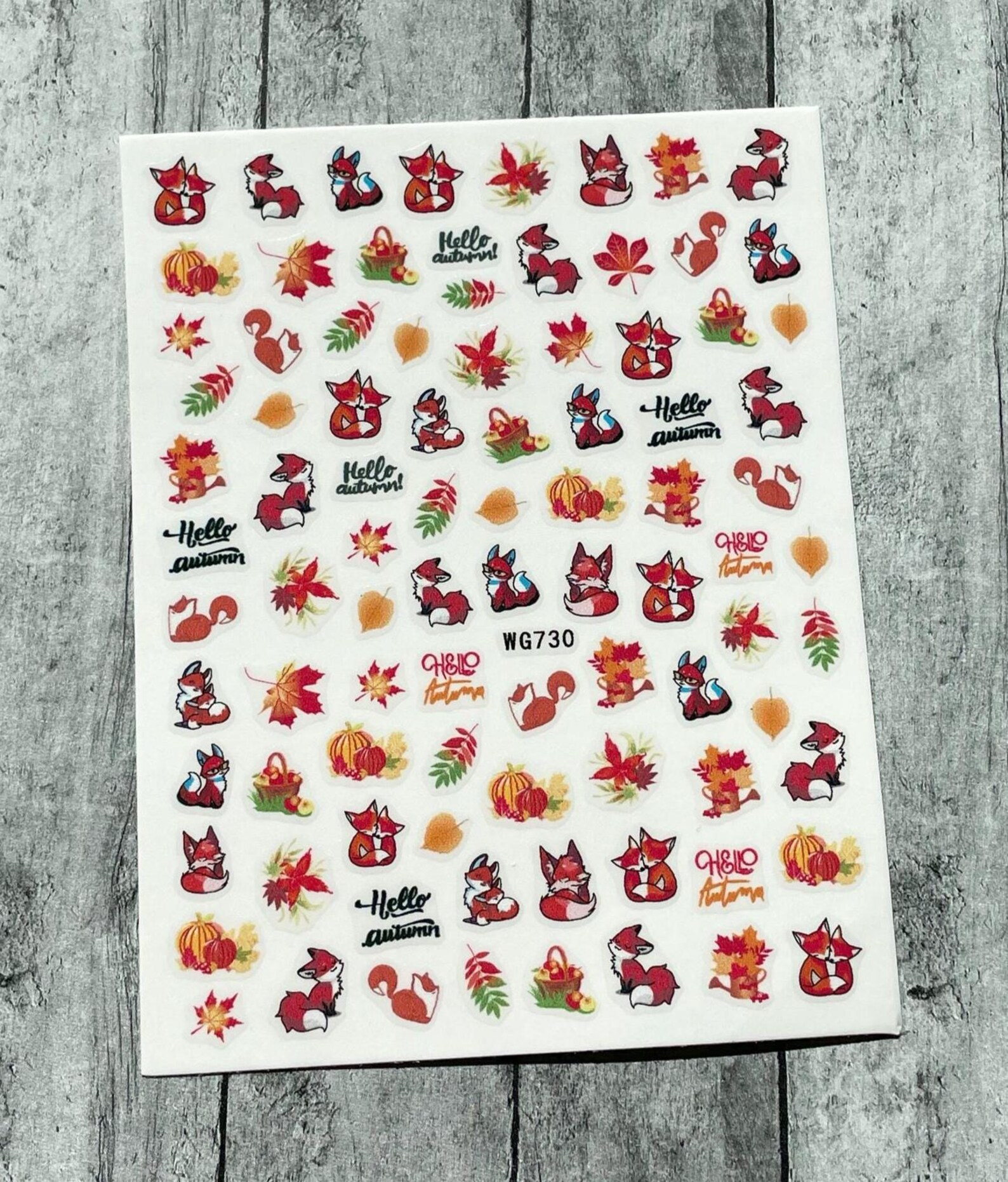 Fall Leaf Turkey Nail Stickers Pumpkin Maple Thanksgiving Autumn Live ...