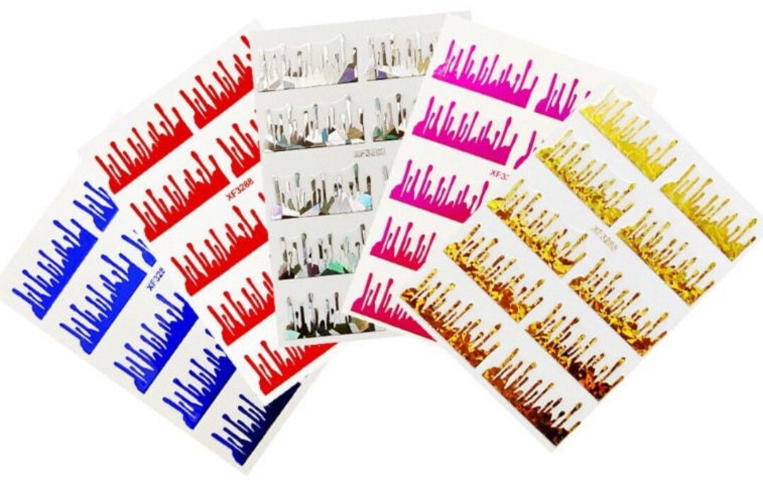 Dripping Paint Nail Art Stickers Drip Nail Decals Drips Nail Art Gold ...