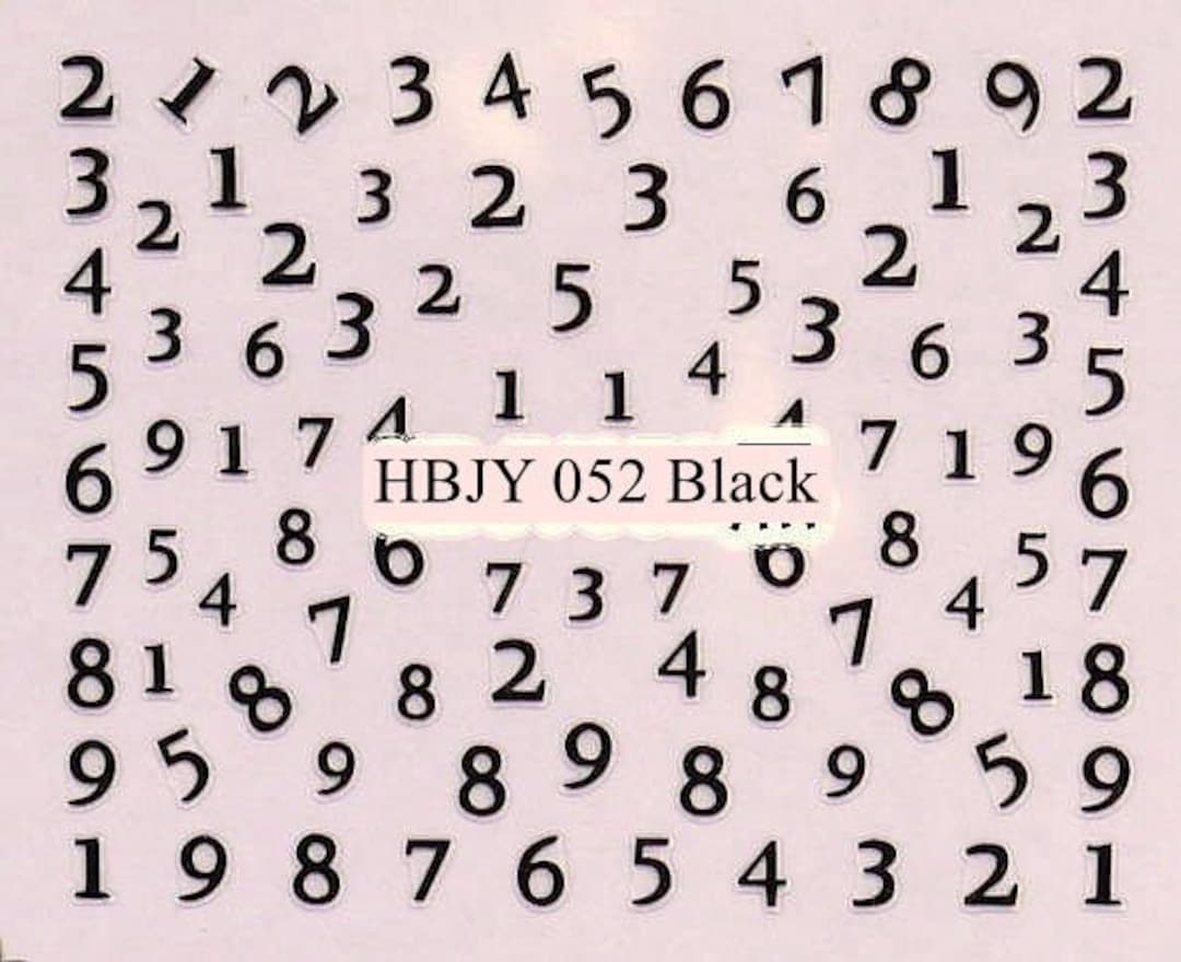 Number Numeral Nail Stickers Decals Small Roman Numbers Self-adhesive ...