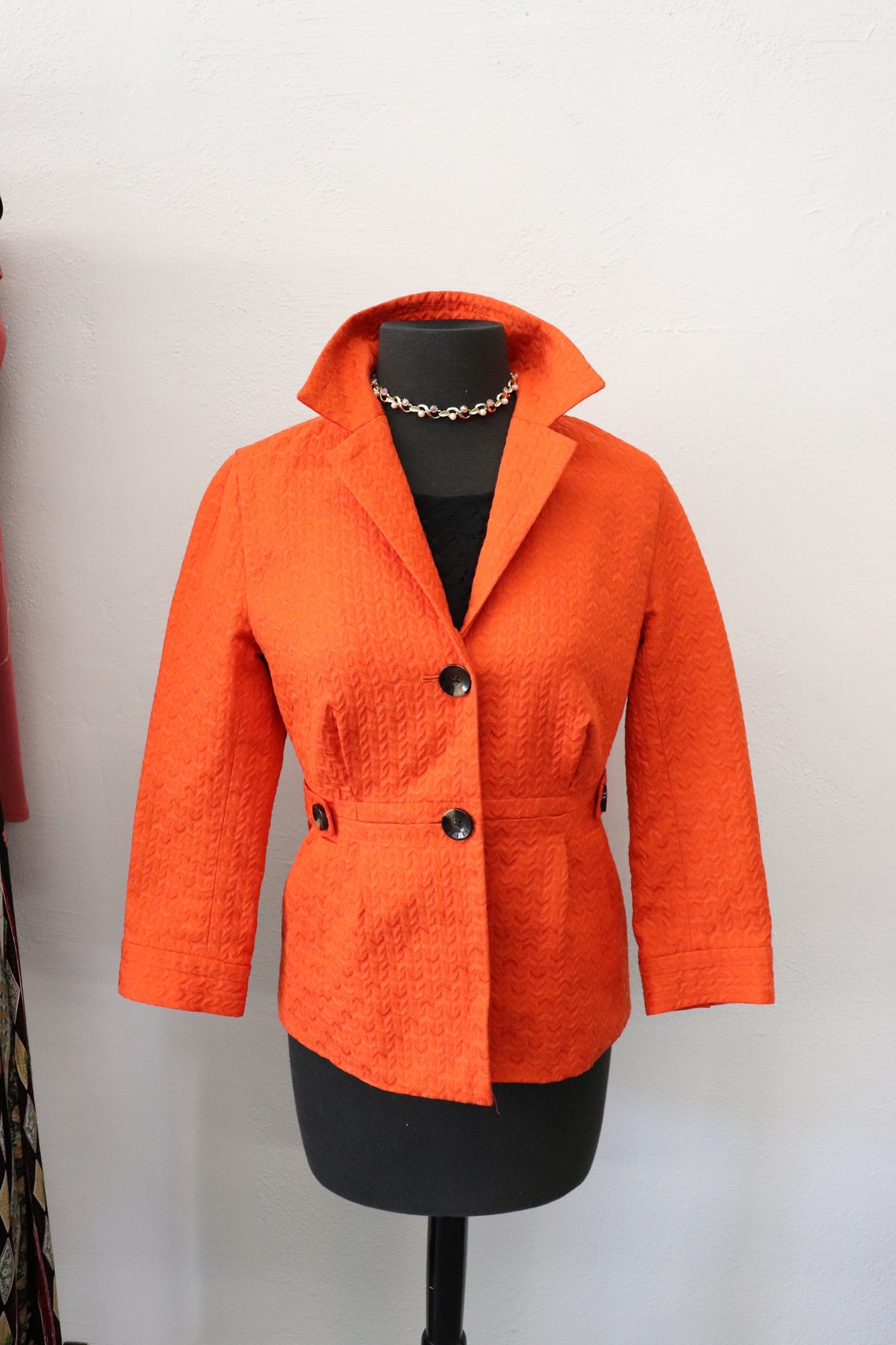 Vintage Orange Short Textured Jacket - Etsy