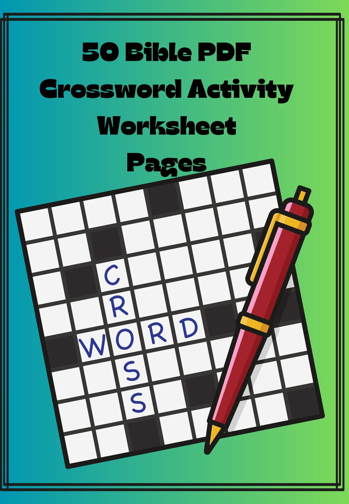 50 Bible Printable Crossword Puzzles Downloadable for Adults, Fun ...