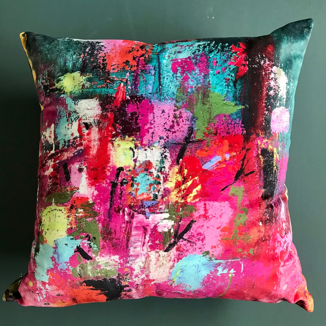Colour Pop Velvet Cushion - Etsy UK