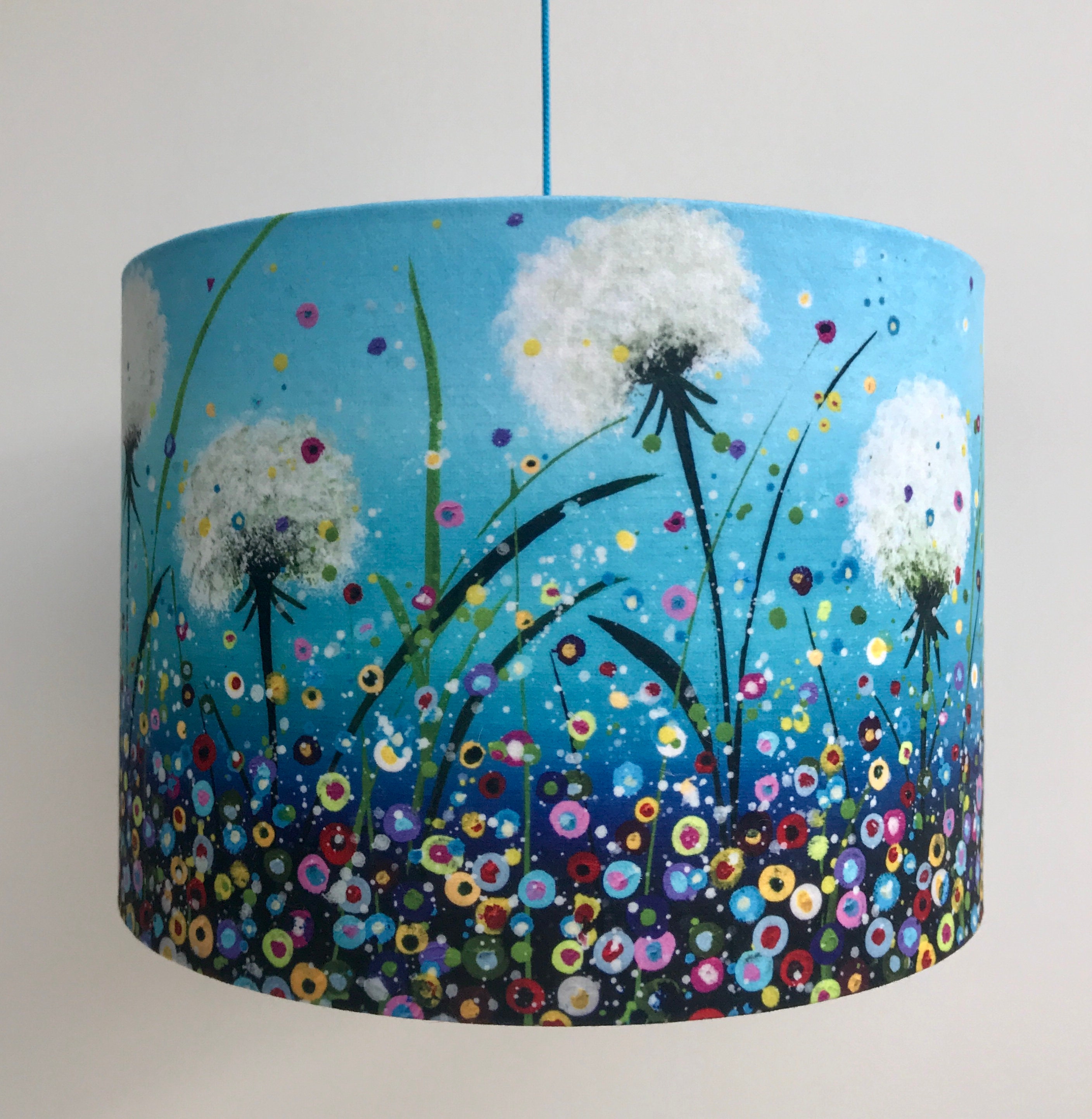 Artist Handmade Dandelions Drum Lampshade - Etsy UK