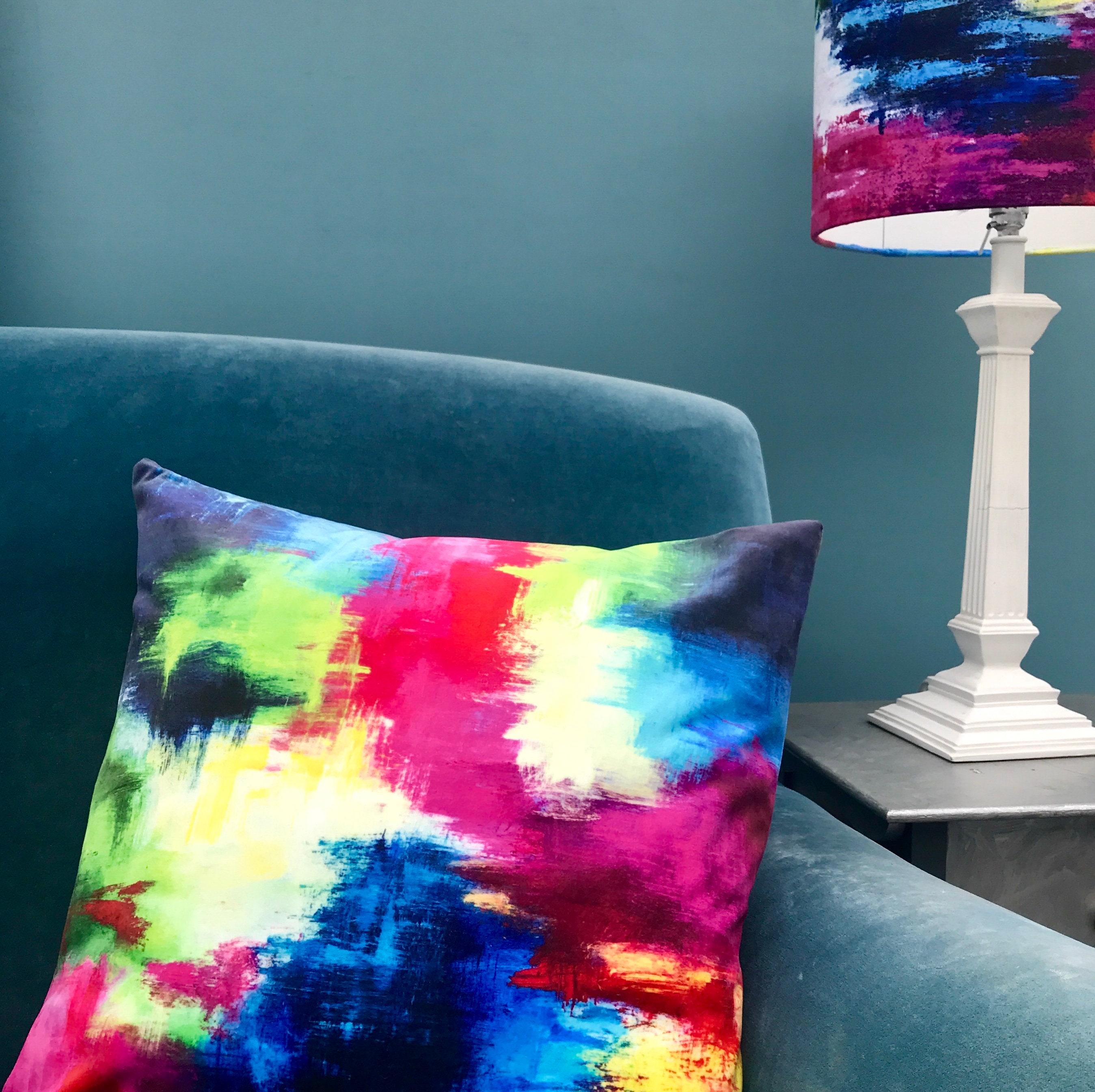 Colourful Abstract Velvet Cushions | Etsy UK