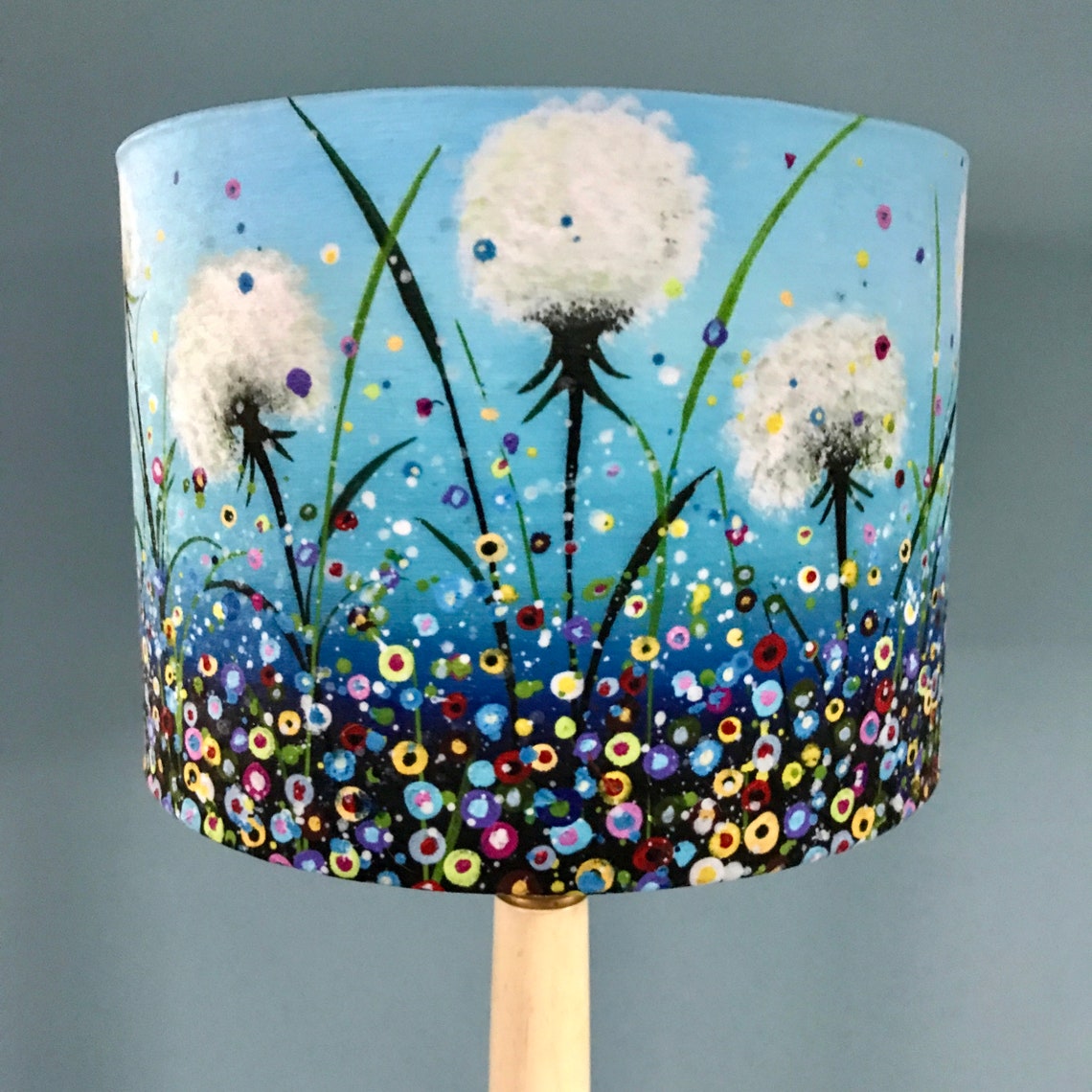 Artist Handmade Dandelions Drum Lampshade - Etsy UK