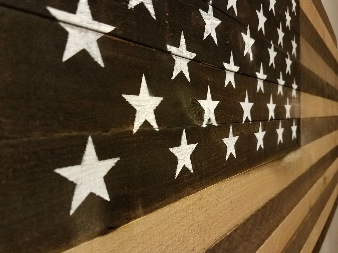 Large Rustic Wooden American Flag - Etsy