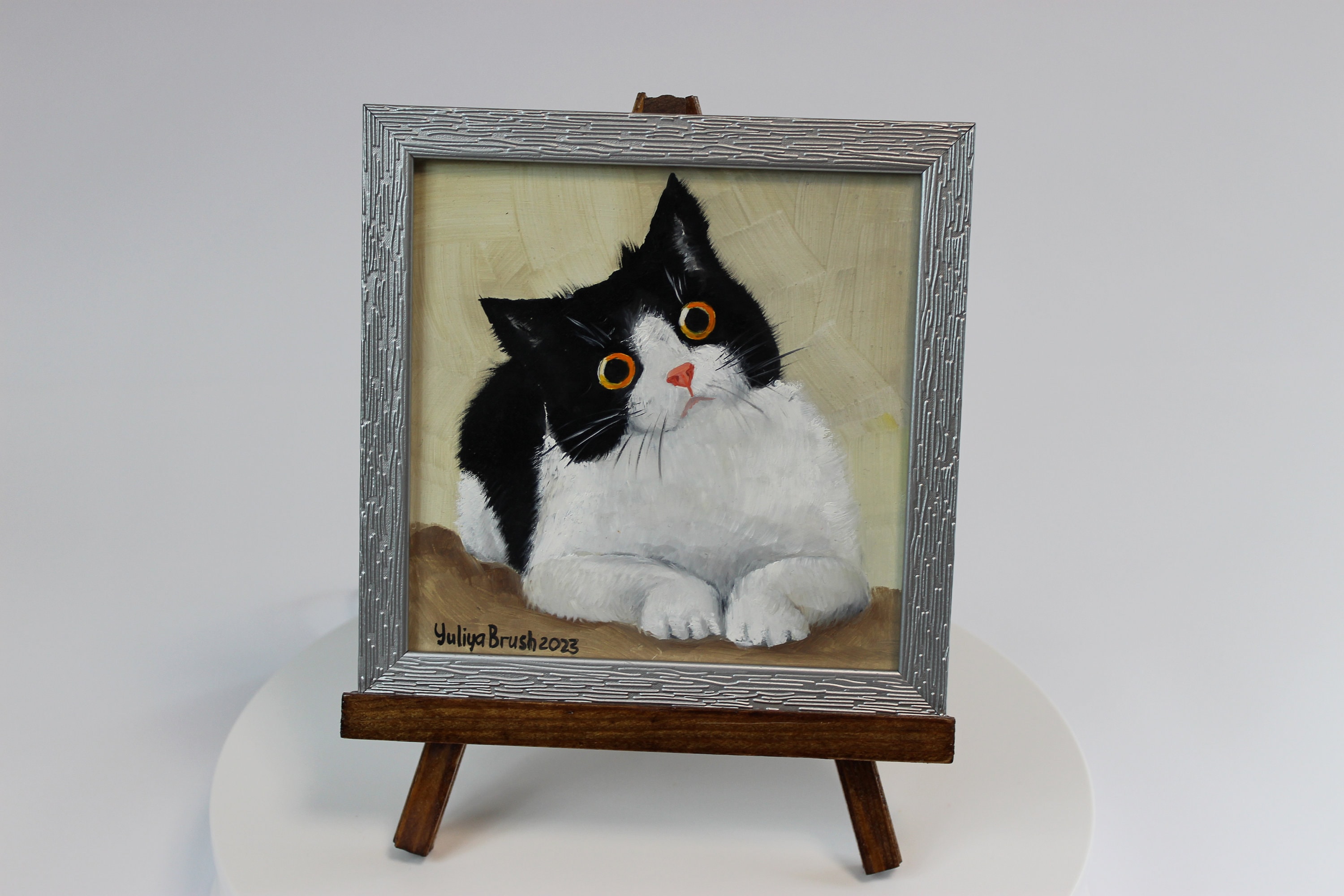 Custom Tiny Cats Oil Painting, Original Custom Mini Cat Painting ...