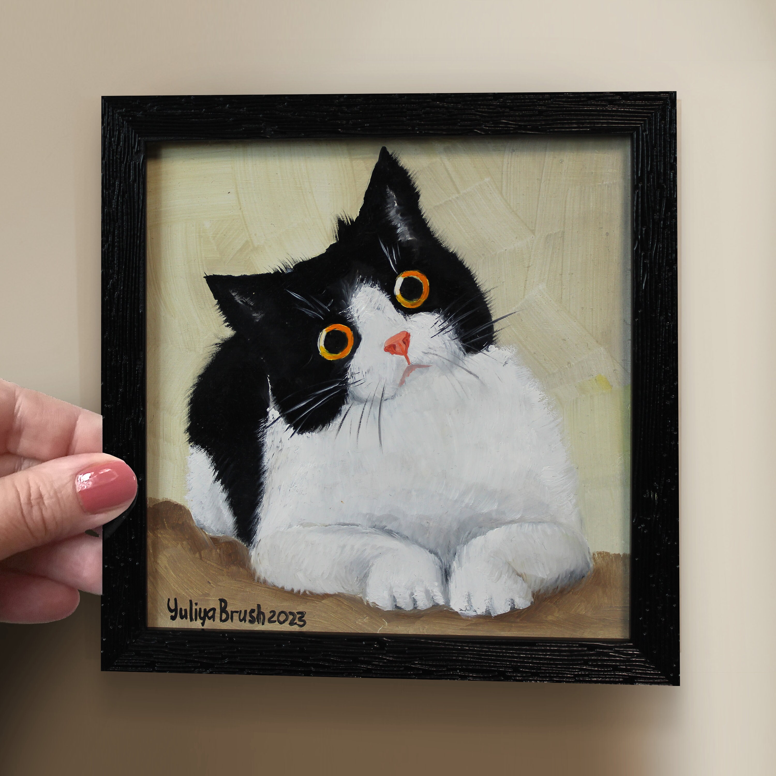Custom Tiny Cats Oil Painting, Original Custom Mini Cat Painting ...
