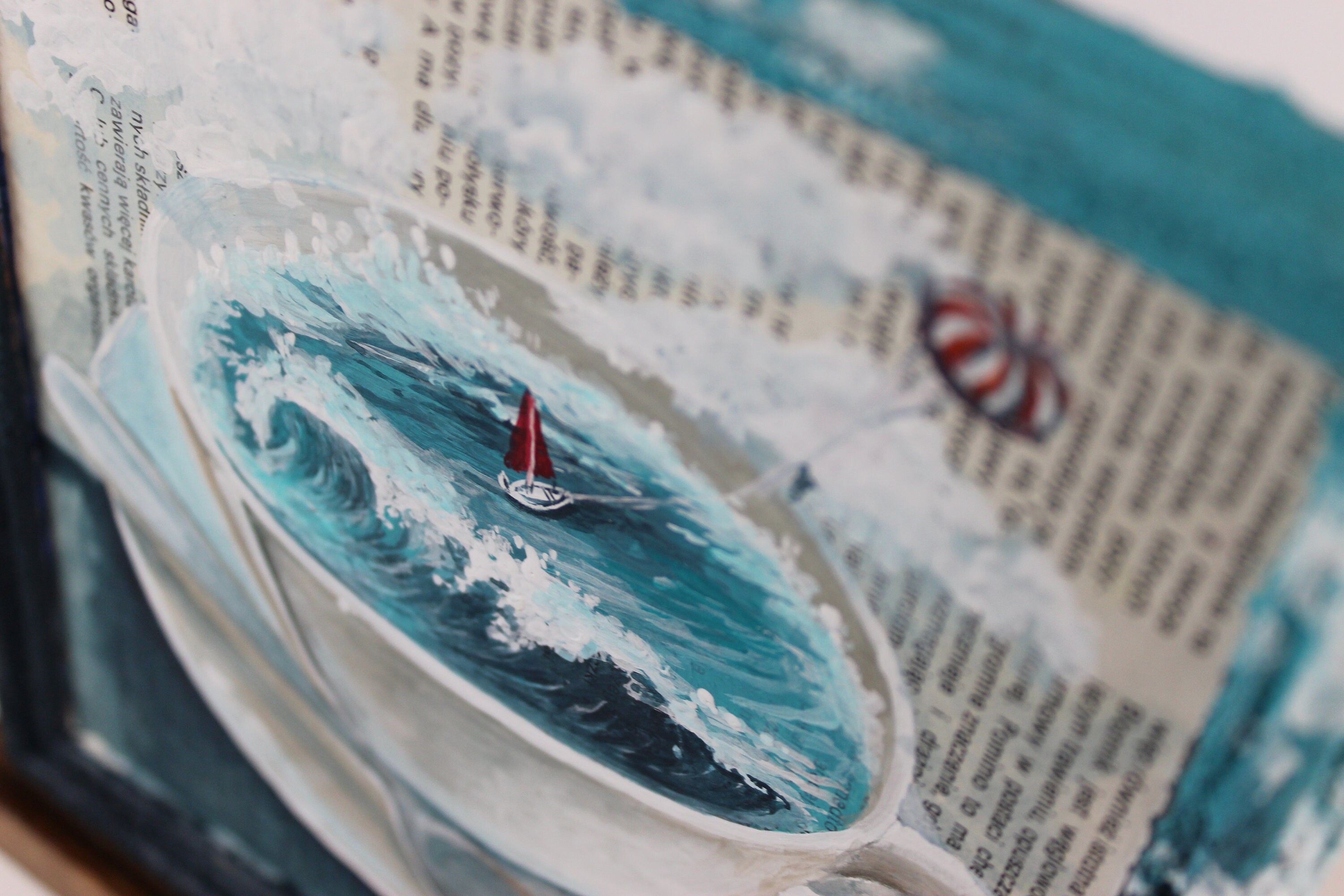 Small Seascape Oil Painting With Frame Tiny Coffee Painting - Etsy