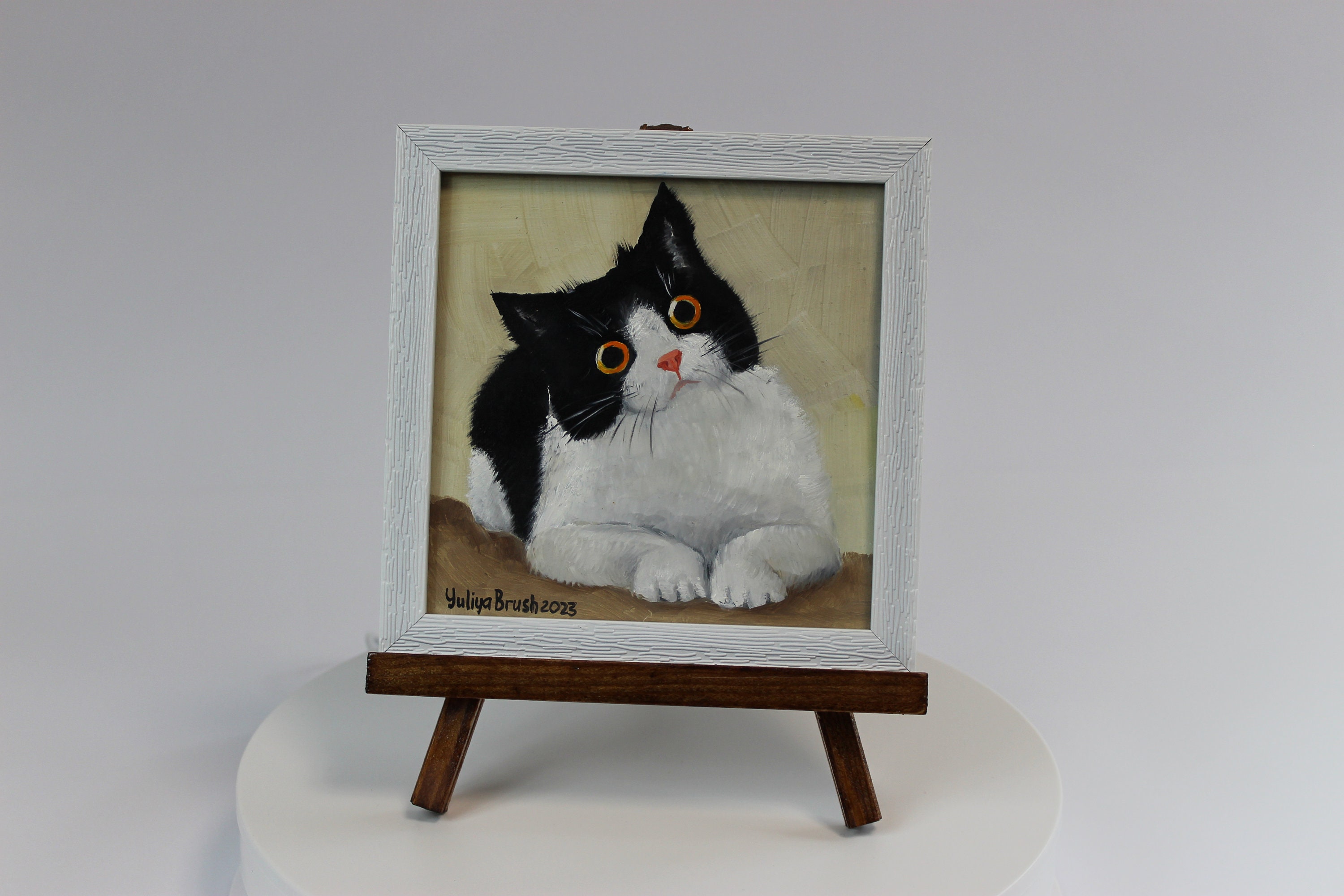 Custom Tiny Cats Oil Painting, Original Custom Mini Cat Painting ...