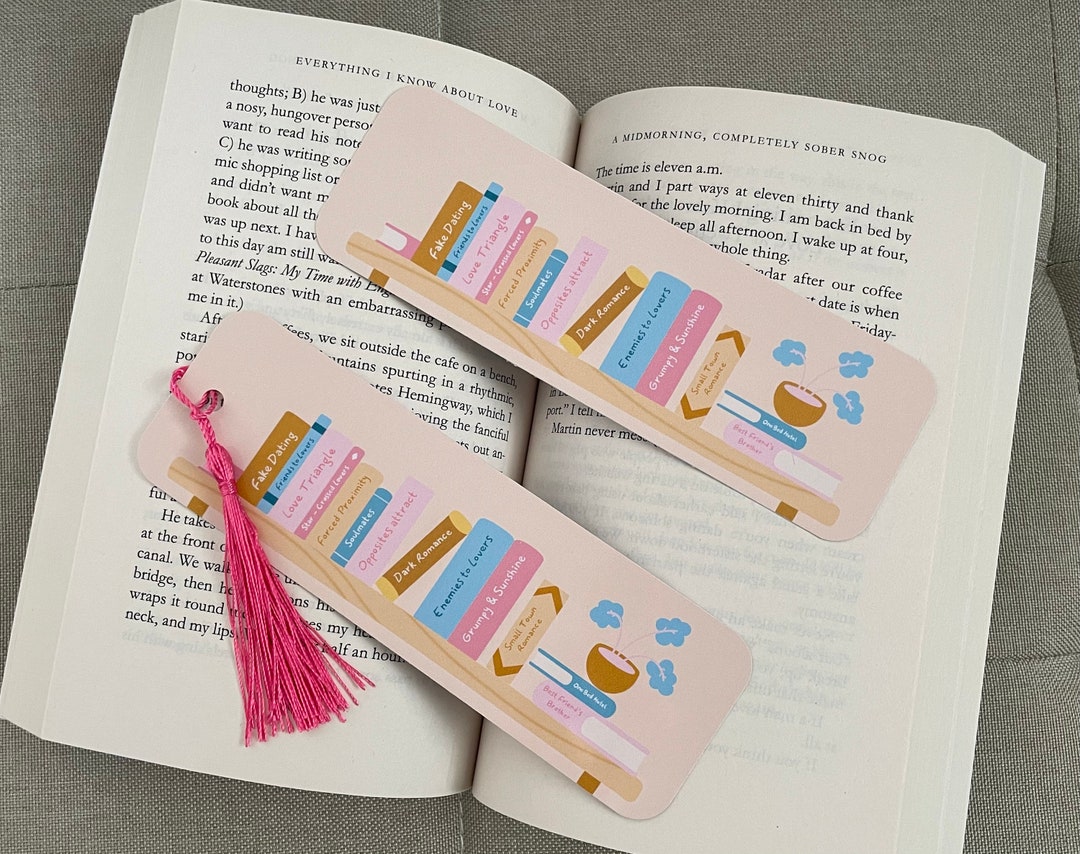 Romance Tropes Shelf Bookmark Handmade Cardstock Bookmarks With or ...