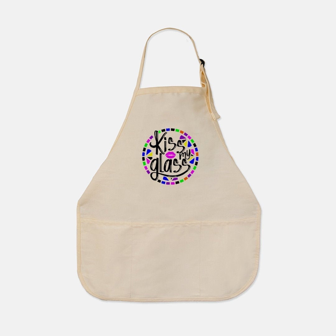 Glass Artist Apron, Kiss My Glass Apron, Funny Apron, Glass Artist Gift ...