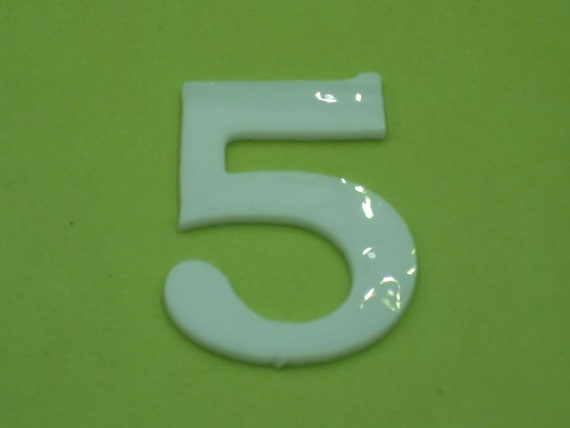 Precut Stained Glass Precut Glass Numbers 5 White Opaque | Etsy