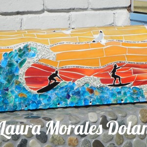 Precut Stained Glass, Precut Glass Surfer #2 in Black Opaque Glass in ...