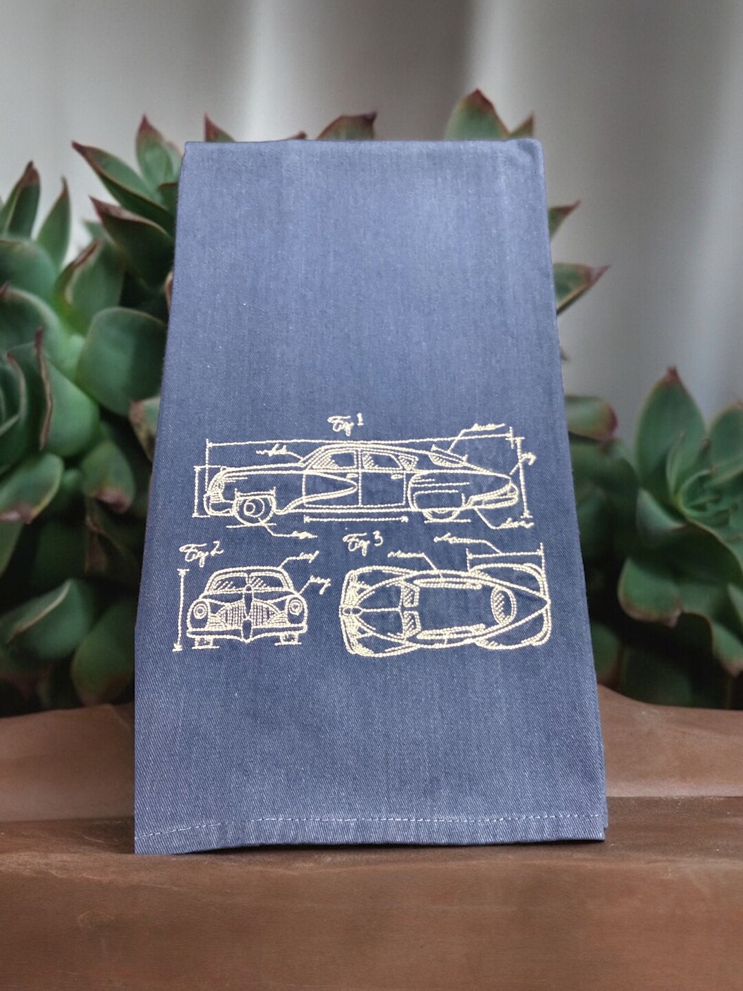 Old Car Schematic Blueprint Embroidery Towel - Etsy