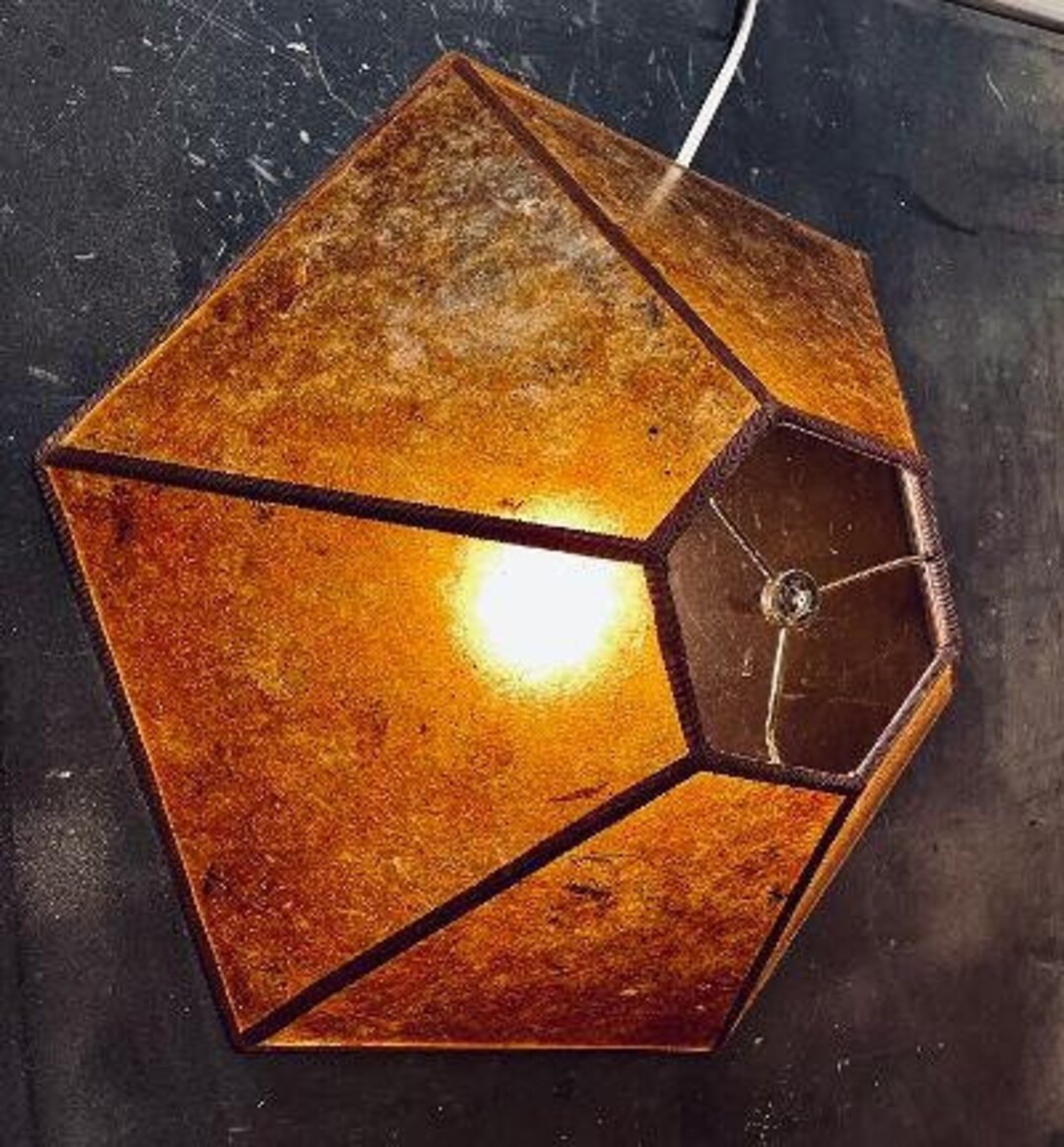 Amber Mica Lamp Shade Hexagon 21" - Etsy