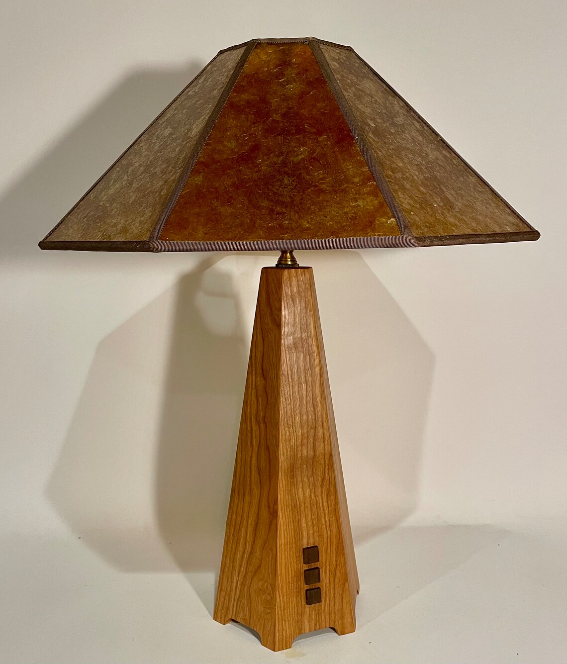 Table Lamp the Peace Lamp 26" Tall Shown in Cherry Amber Hexagon Mica ...