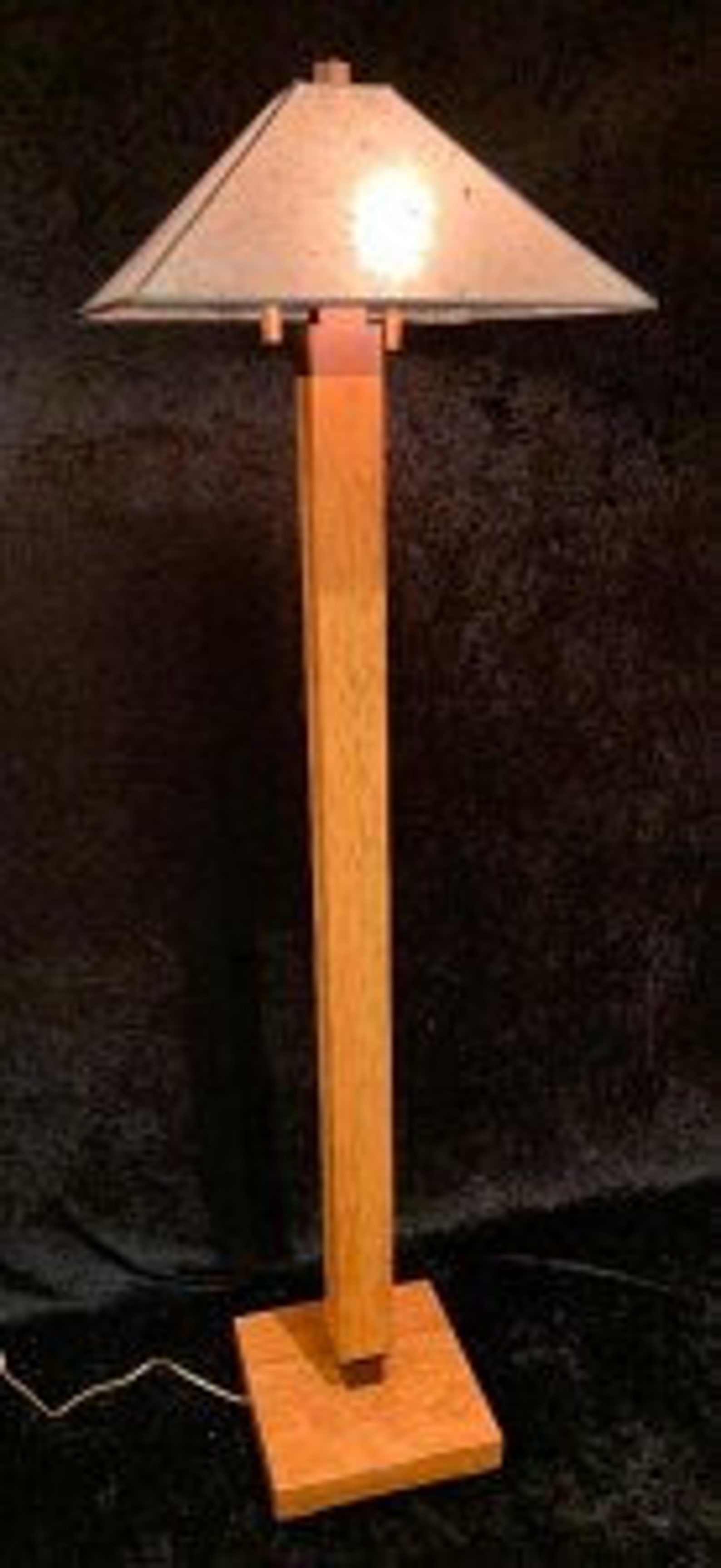 Floor Lamp Winona Model 60 Tall Shown in Cherry Walnut Trim Silver Mica ...